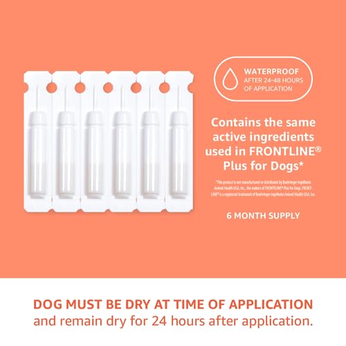 Amazon Basics Flea and Tick Topical Treatment for Small Dogs (5-22 pounds), 3 Count (Previously Solimo)