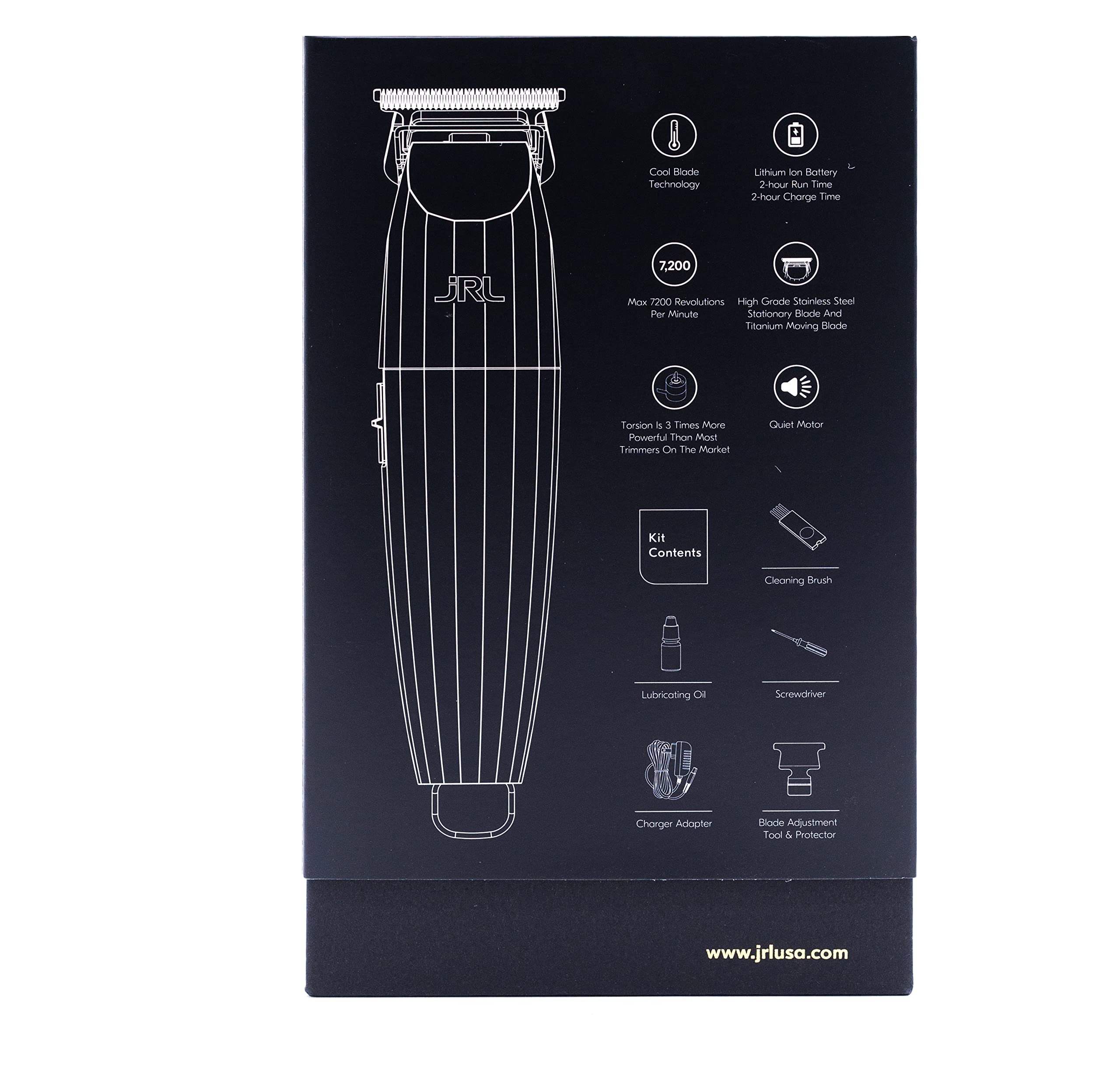 Amazon Series JRL FreshFade 2020T Trimmer - Professional Hair Trimmer w/Cool Blade Technology for Men's Grooming - Rechargeable Trimmer w/Stainless Steel Blades and Corrosion Proof (Silver)