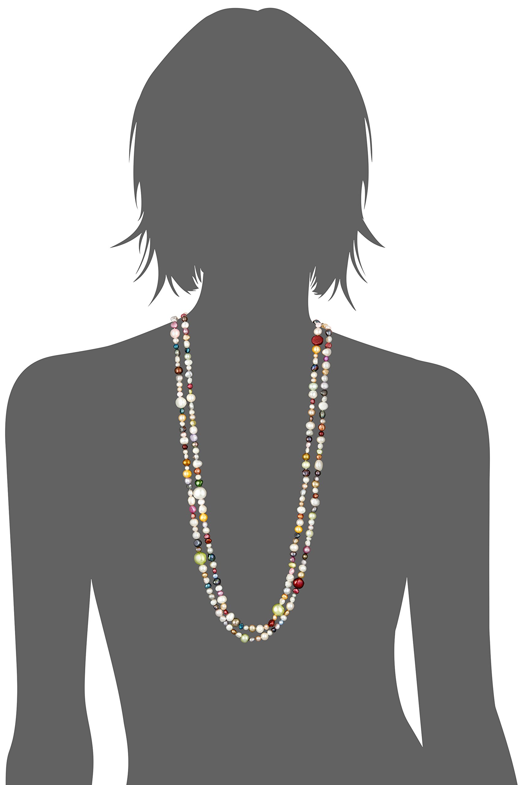 Amazon Essentials Multicolor Bright Freshwater Cultured Endless Pearl Strand, 66", (previously Amazon Collection)