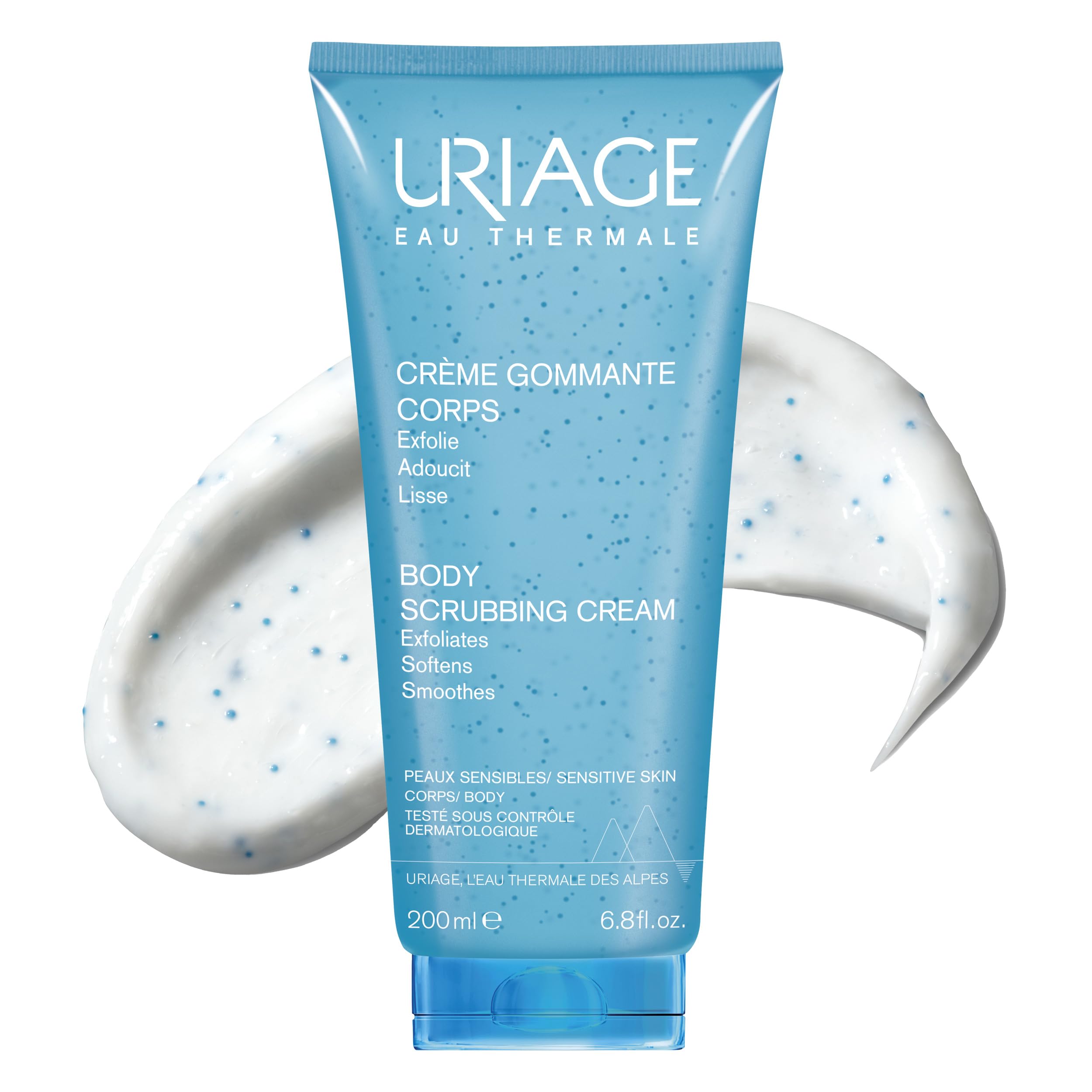 URIAGE Body Scrubbing Cream| High-Tolerance Exfoliating Treatment that Effectively Eliminates Dead Skin while Softening and Hydrating | Scrub for All Skin Types, even Dry & Sensitive Ones, 6.8 Fl Oz