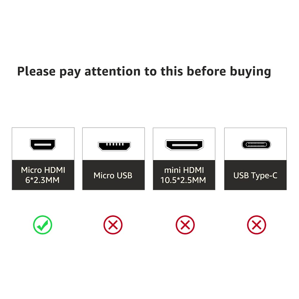 Amazon Basics High-Speed Micro-HDMI to HDMI TV Adapter Cable (Supports Ethernet, 3D, and Audio Return) - 3 Feet (2-Pack)