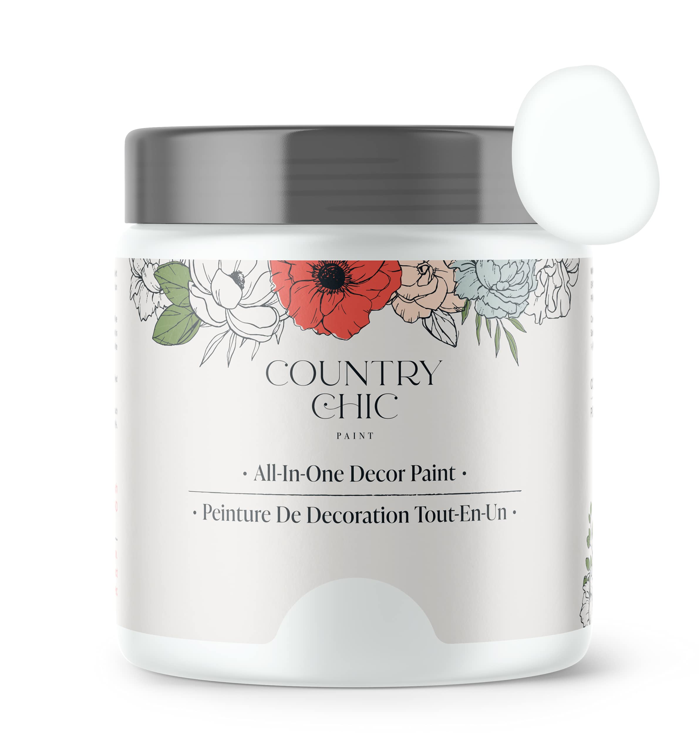 Chalk Style Paint - for Furniture, Home Decor, Crafts - Eco-Friendly - All-in-One - No Wax Needed (Simplicity [White], Sample (4 oz))