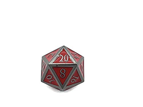 Red Metal D20 F*** Dice Critical Fail F 20 Sided Die Set DND Black Red Gunmetal Color Number for Role Playing Game Dungeons and Dragons D&D Pathfinder Shadowrun and Math Teaching
