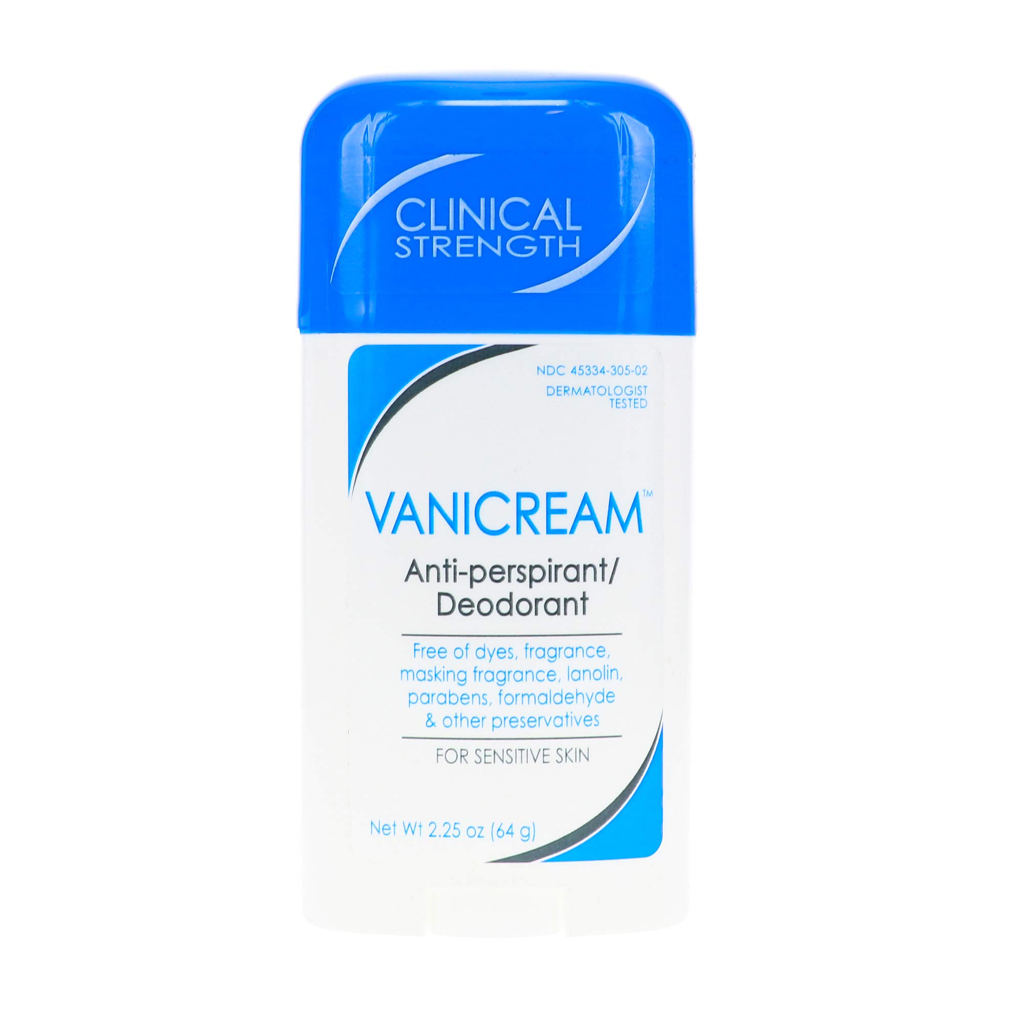 Vanicream Anti-Perspirant - Deodorant Clinical Strength For Sensitive Skin, 2.25 Oz Pack of 3