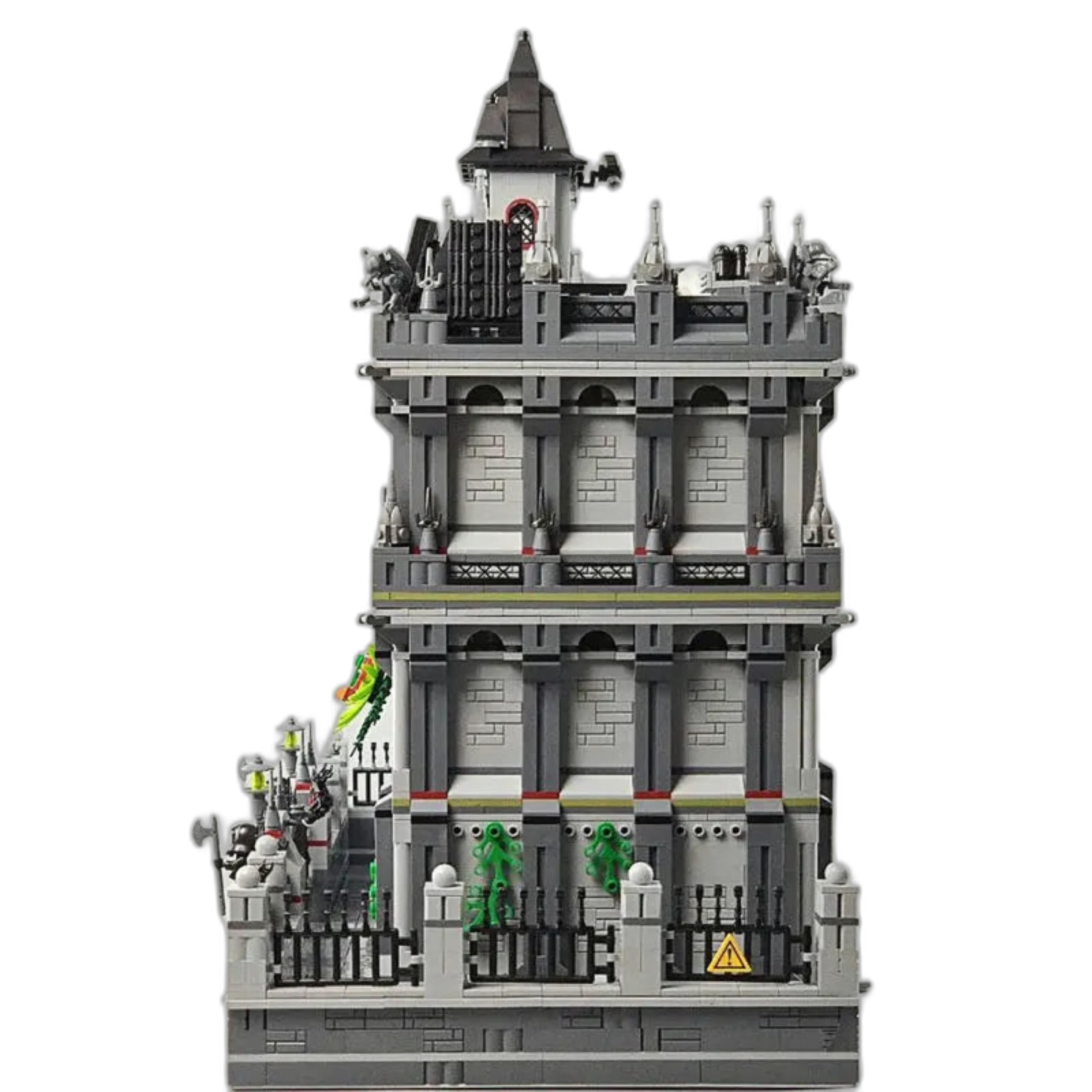 General Jim's 3-Level 7,357 Piece Lunatic Asylum Hospital Mad House β a City Modular Architecture Building Block Set | Comparible with Major Brick Building Brands