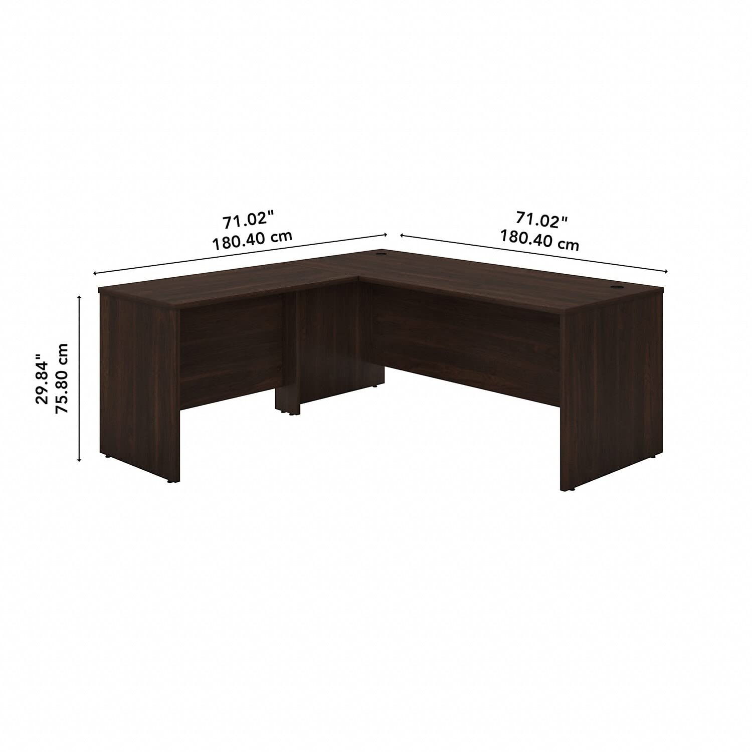 Bush Business Furniture Studio C 72W x 30D L Shaped Desk with 42W Return in Black Walnut