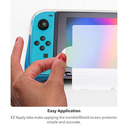 ZAGG Gear4 Kita Grip 360 Slim Case & Screen Protector for Nintendo Switch β Clear Protective Case, Red & Blue Grips, Kickstand, Dock Compatible, D3O Protection +Tempered Glass Screen Protector