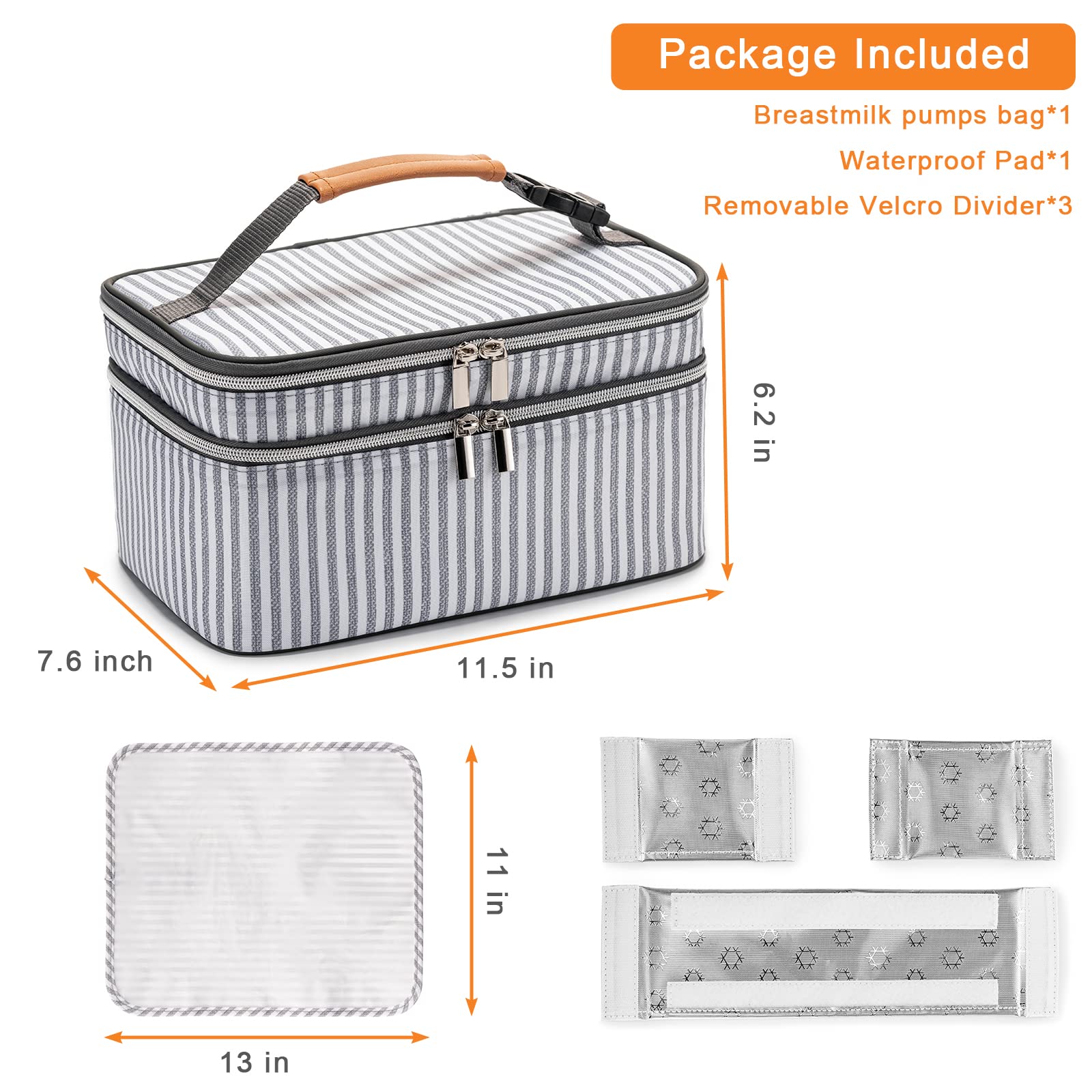 BABEYER Wearable Breast Pump Bag with Waterproof Pump Parts Pad, Carrying Case for Breast Pump-Straps