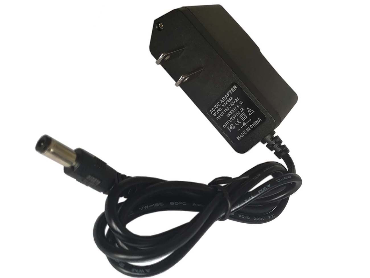 Universal 5.5mm x 2.1mm AC to DC 5V 2A Regulated Power Supply Wall Charger Adapter for Led Strip, String Lights, Wireless Router, LCD, Hub, Switches, CCTV Cameras, Android TV Box