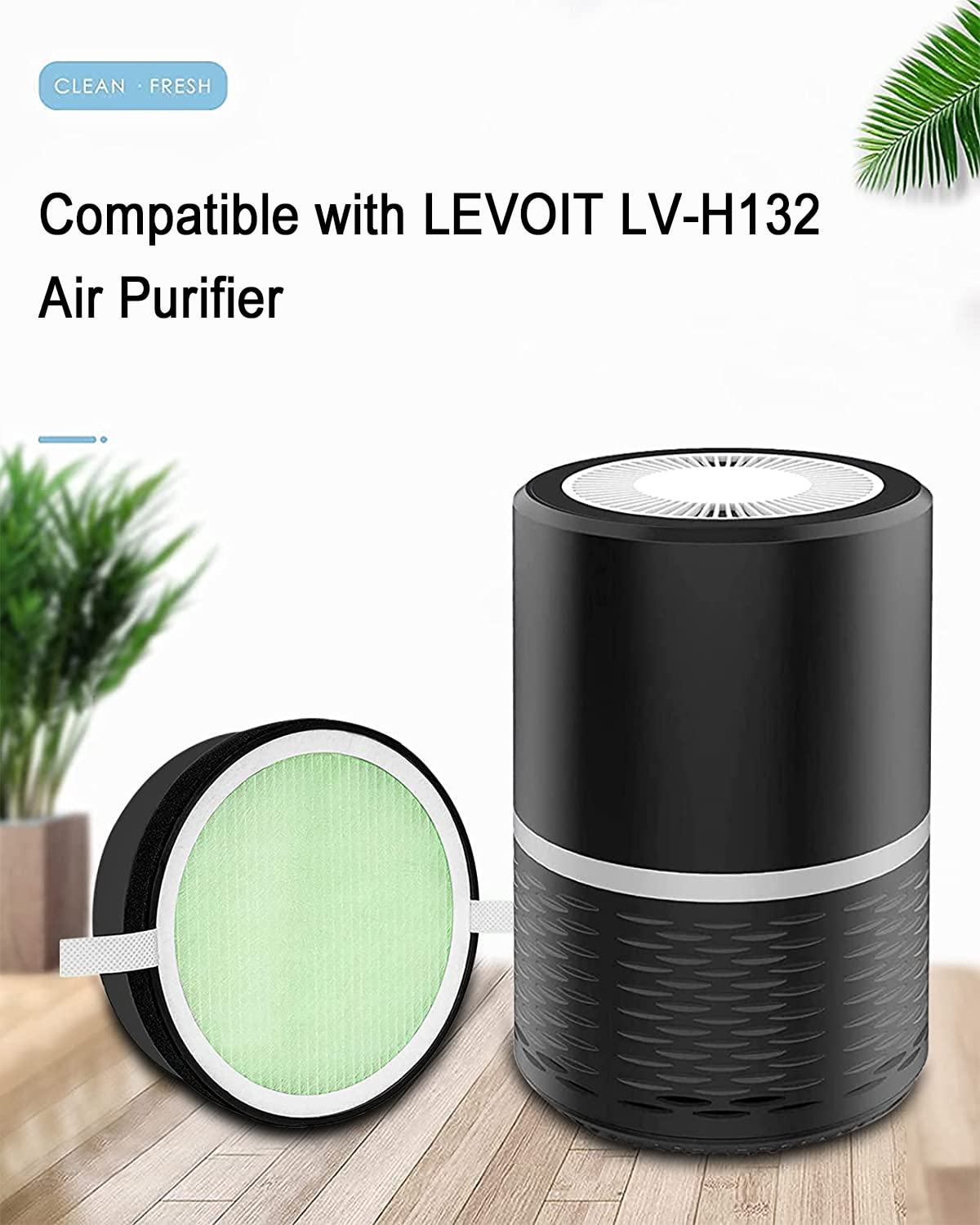 Fil-fresh Upgraded LV-H132 Filter Compatible with LEVOIT Air Purifier, Pet Treatment Filter with Activated Carbon, Part# LV-H132-RF, 2-Pack