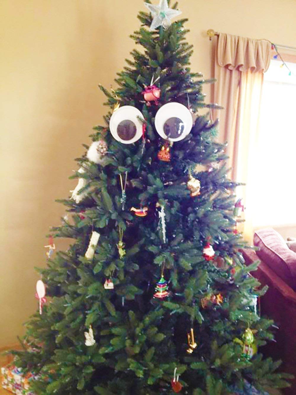 DECORA 7.5 Inch Giant Googly Eyes Plastic Wiggle Eyes with Self Adhesive for Chritsmas Tree Party Decorations 2 Pieces