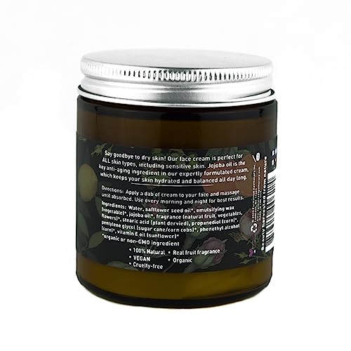 Farmstead Apothecary 100% Natural Anti-Aging Face Cream with Jojoba Oil, 4 oz (Fig & Honeysuckle)