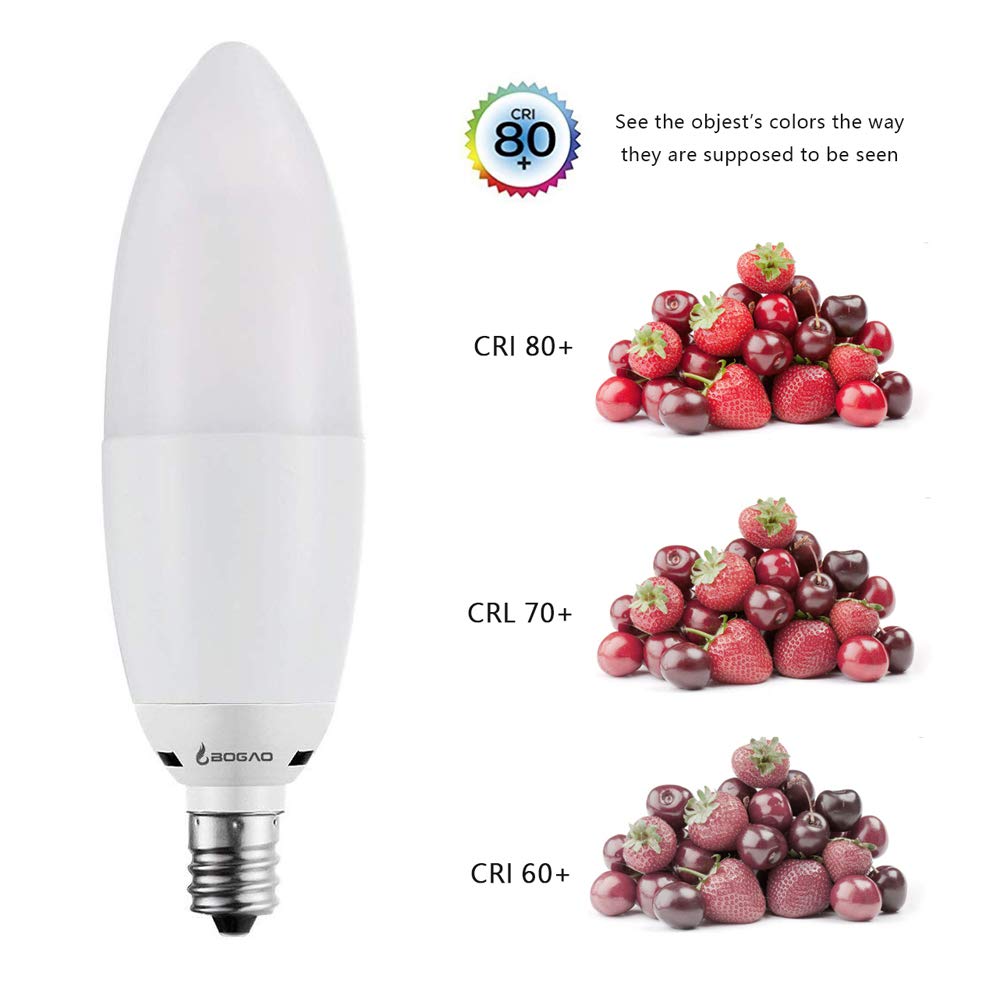 BOGAO (4 Pack LED Candelabra Bulb, 12W Warm White 3000K LED Candle Bulbs, 85-100 Watt Light Bulbs Equivalent, E12 Candelabra Base,1200Lumens LED Lights,Torpedo Shape (Warm White 3000K)