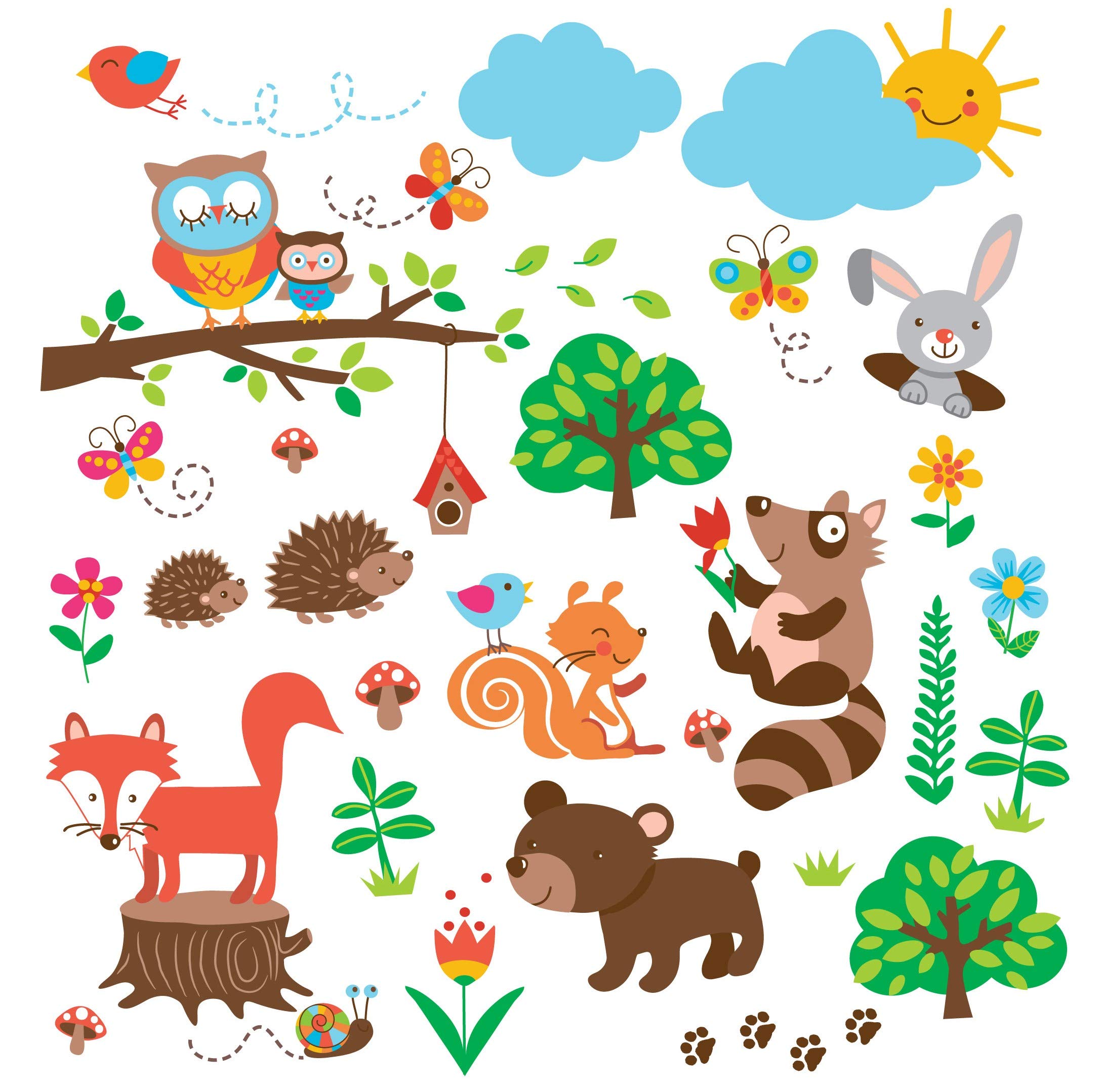 Into the Woods Baby / Nursery / Kids Room Decorative Peel and Stick Wall Art Sticker Decals for Boys and Girls