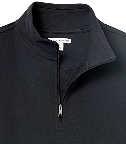 Amazon Essentials Men's Lightweight French Terry Quarter-Zip Mock Neck Sweatshirt, Black, XX-Large