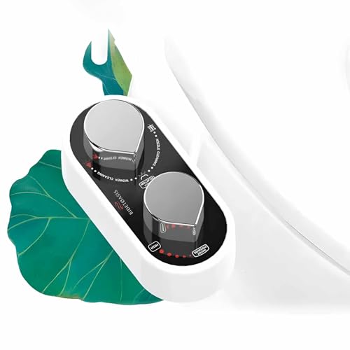BIDETØASIS Bidet Double-Nozzle Non-Electric Bidet for Toilet, with Front and Rear Washing Functions as Well as a self-Cleaning Mechanism. Adjustable Water Pressure. Easy to Install. (Black)