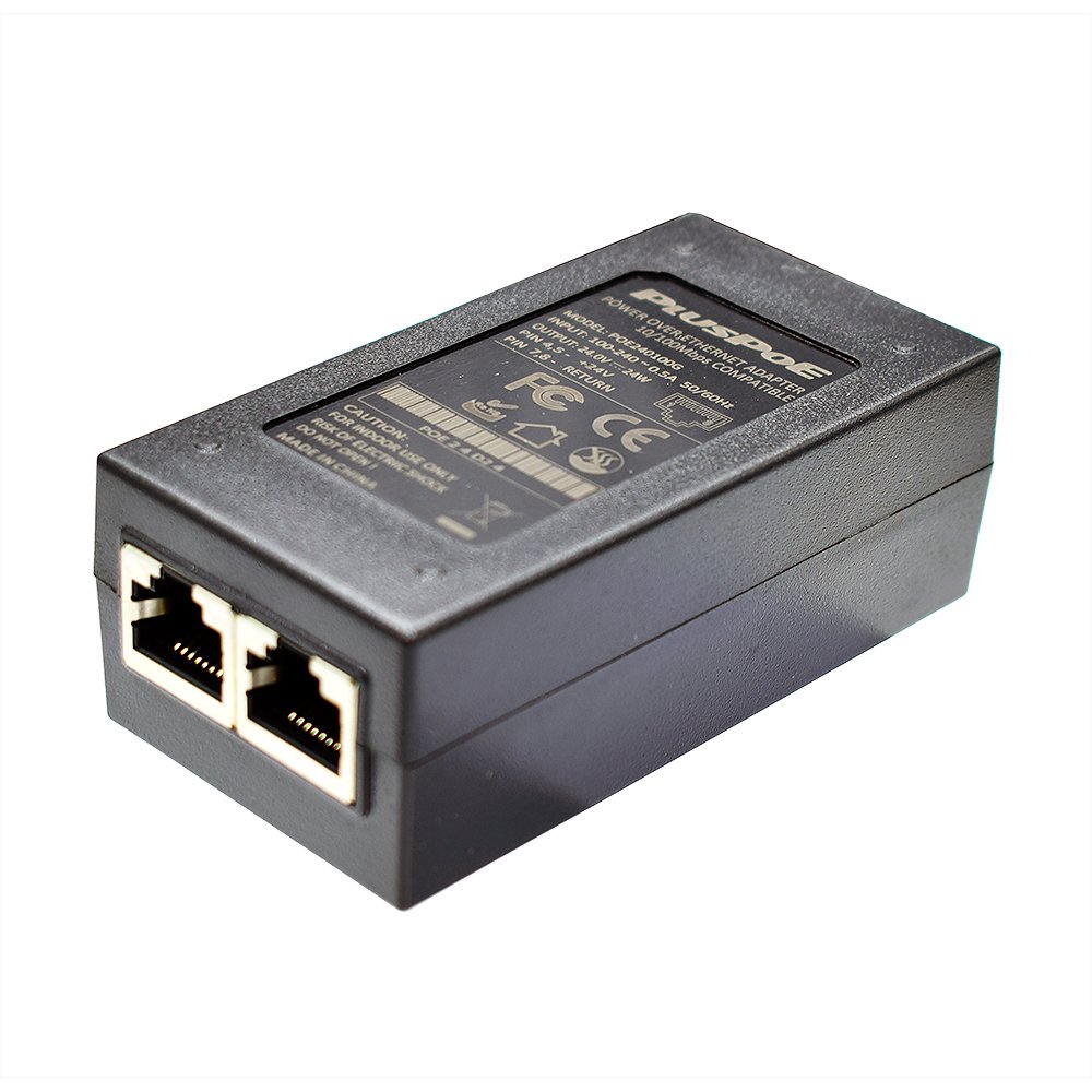 PLUSPOE 24volt Passive PoE Injector 24W Power Over Ethernet for 24v PoE Devices Compatible with Ubiquiti POE-25-5W, POE-24-12W and POE-24-24W