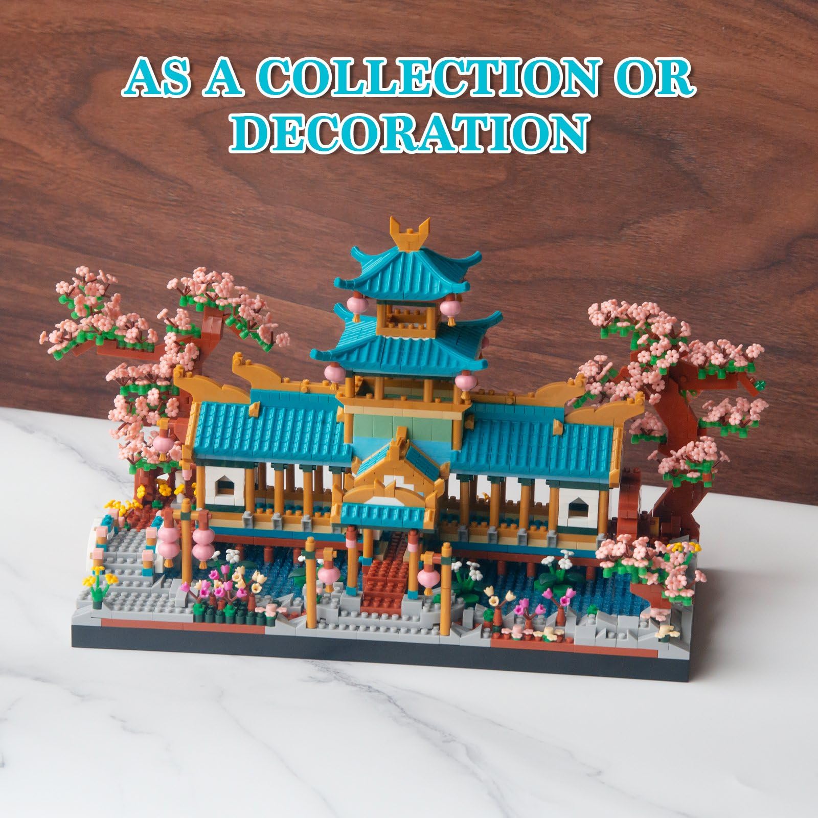 Finger Rock Cherry Blossom Bonsai Tree Building Set, Japanese Architecture Sakura Micro Block Building Set for Adults, Collectible Creative Gift for Kids 14+ (2350 Pieces)