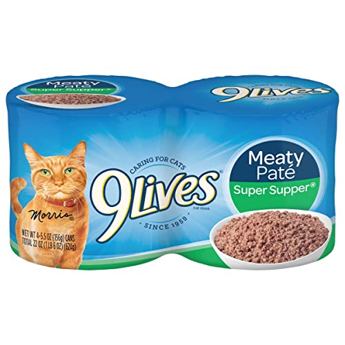 9Lives Meaty Paté Super Supper Wet Cat Food, 5.5-Ounce (Pack of 4)