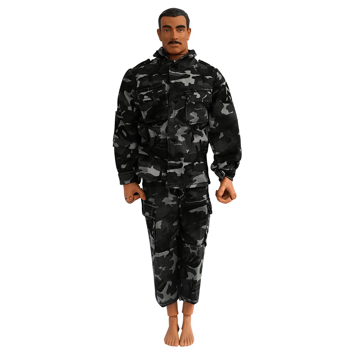EBCO 2Pcs 1/6 Scale Tiger Strip Camo Military & Woodland Camouflage Suit for 12" Male Military Action Figure Body