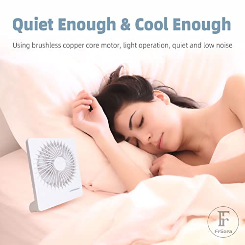 FrSara Fan USB Desk Personal Fan, 4.5Lnch,Long Battery Life, Quiet Portable Mini Table Fan, Three Wind Speed Adjustment, Small Portable and Personal Fan Perfect for Use in Home, Office, Desktop