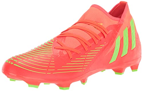 adidas Unisex Edge.3 Predator Firm Ground Soccer Shoe, Solar Red/Solar Green/Black, 9 US men