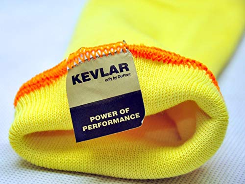 G & F 58123-6 100% Kevlar 18-Inch Cut Resistant Knit Sleeve with Thumb Hole, Yellow, Sold by 6-piece pack