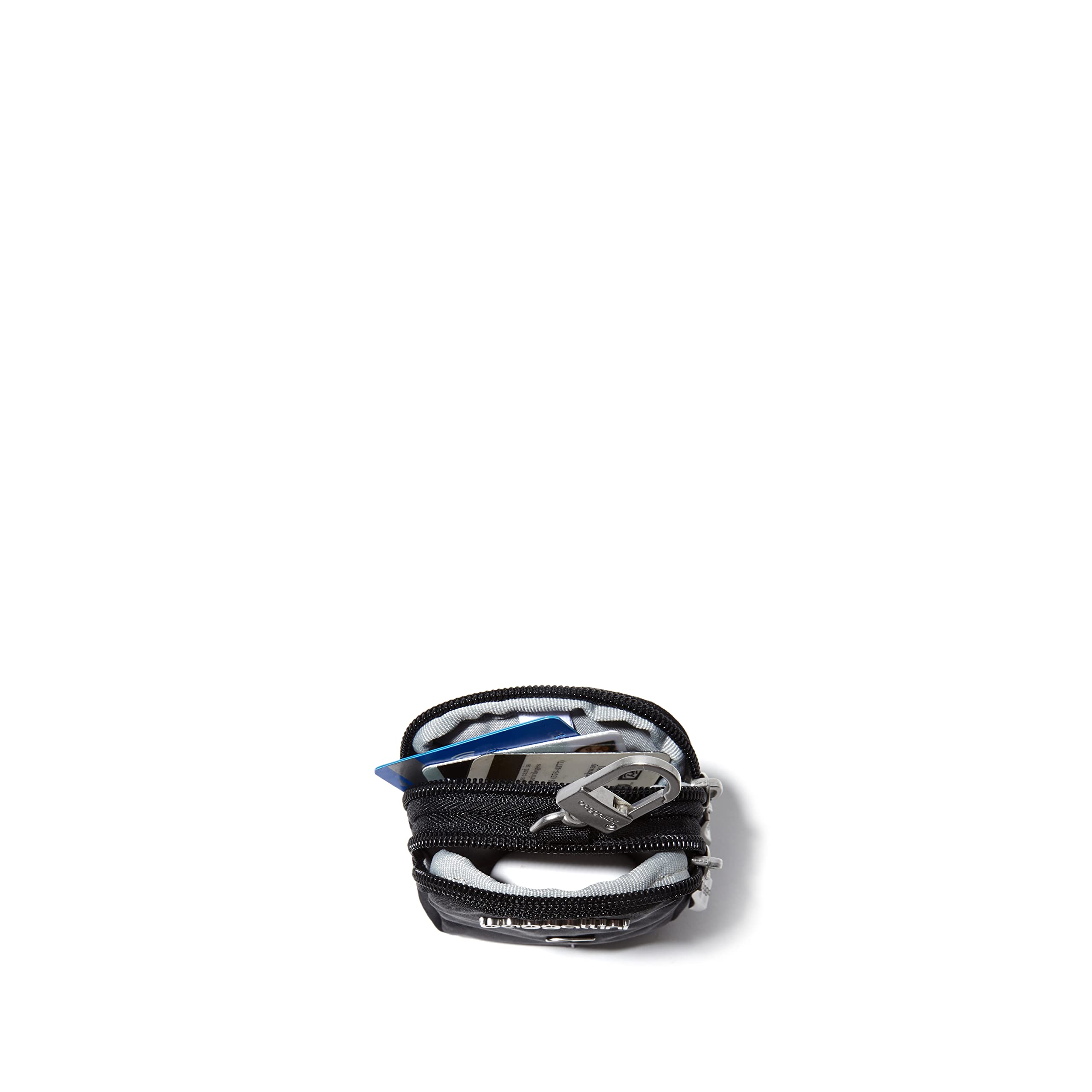Baggallini Womens On The Go Mini Pouch, Black Faux Shearling