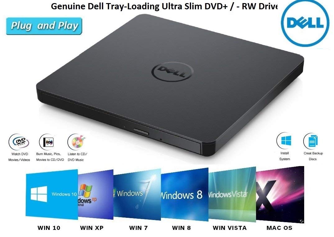 USB External DVD Drive COMPATIBLE for Microsoft Windows 10 / Vista /7/8.1, Mac OS, Dell ,Acer , ASUS, Apple , Samsung, Lenovo Laptop Notebook UltraBook PC Desktop,CD/DVD-RW Drive, CD-RW Rewriter