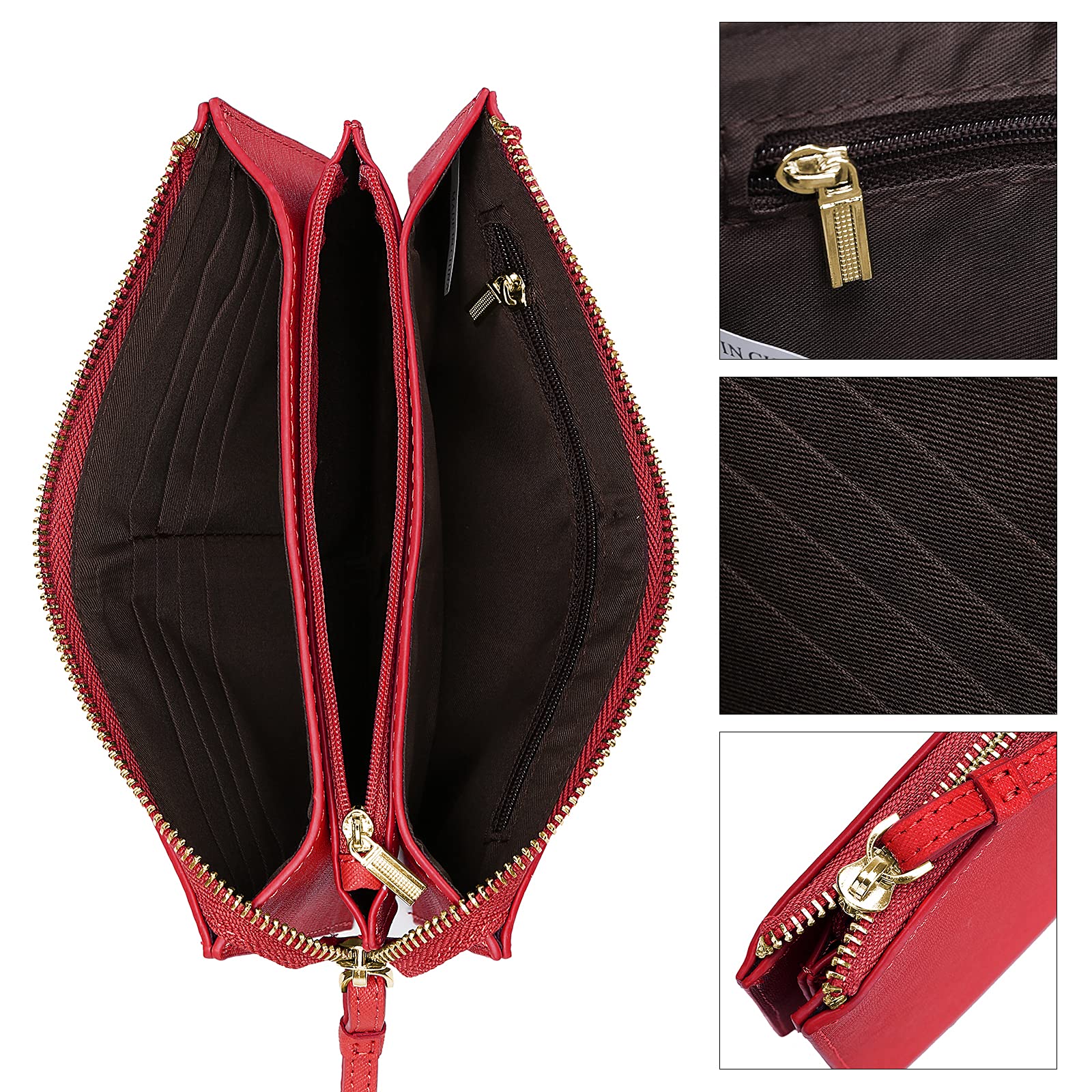 YALUXE Wristlet for Women Clutch Slim Genuine Leather Wallet