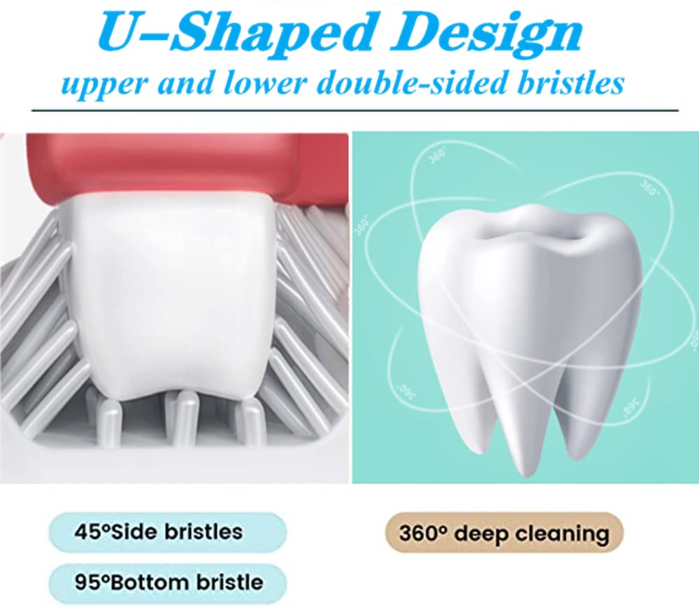 CHICING U-Shaped Toothbrush Kids 3 PCS,Food Grade Silicone Head, Manual Whole Mouth Toothbrush for Kids Age 2-8