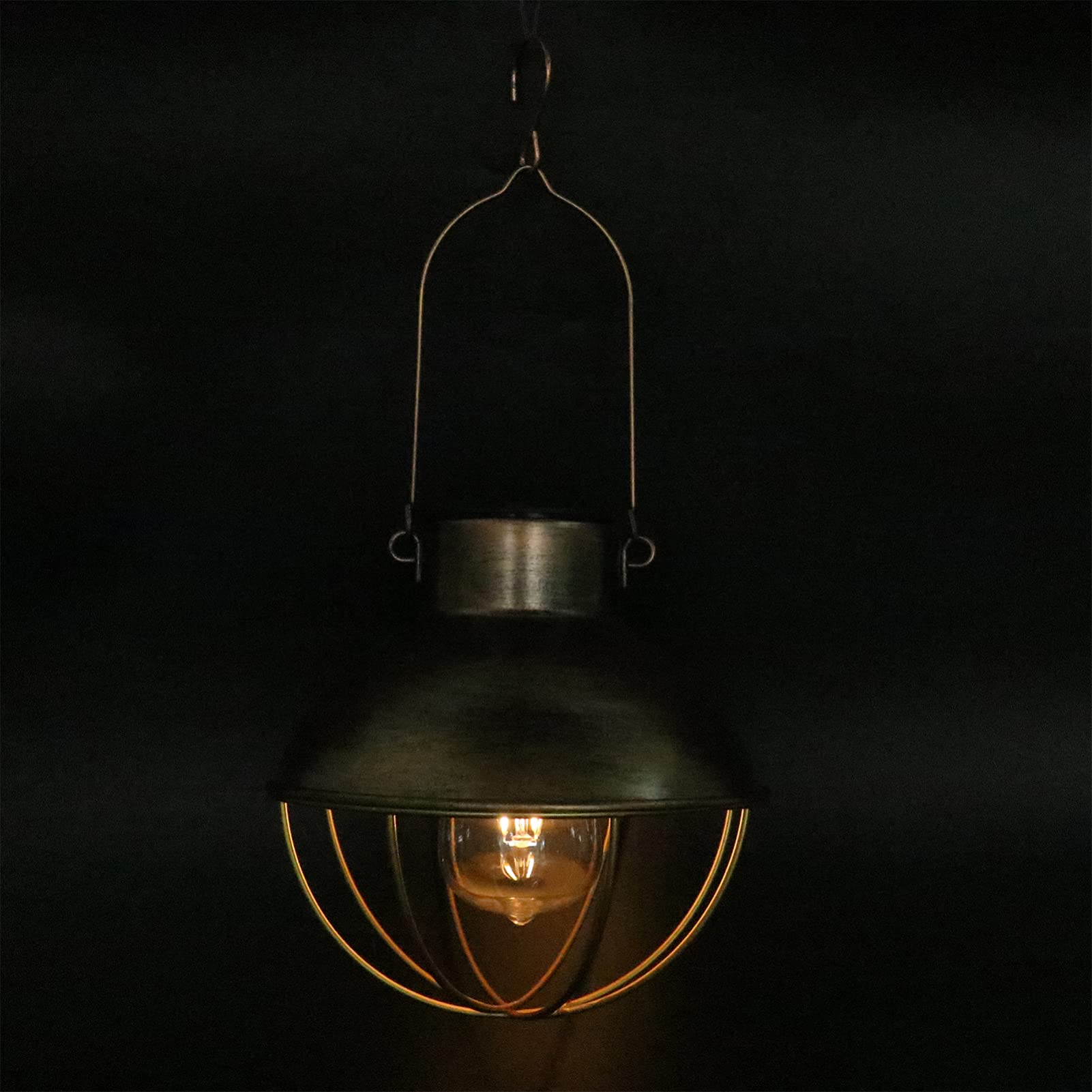 Happyyami 1pc Solar Tungsten Lamp Light for Outdoor Atmosphere Garden Lantern Tree-Mounted Solar Light Hanging Solar Lanterns Waterproof Bulb Lantern Patio Decor Lawn Portable Iron