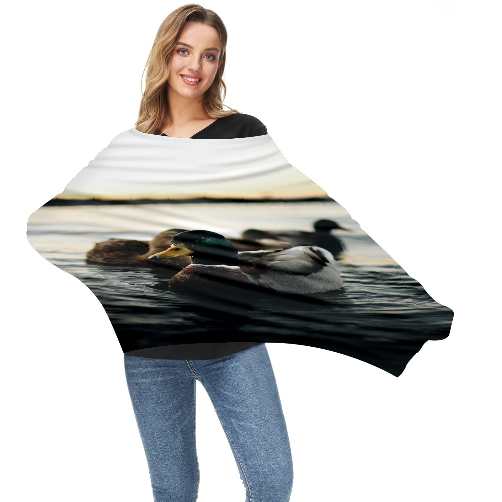 Baby Car Seat Covers Duck Animal Multi- use Breastfeeding Scarf, CarSeat Canopies for Newborn