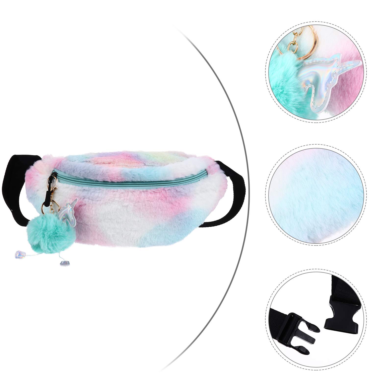 Amosfun 1Pc Outdoor Plush Bag Multifunction Phone Waist Bag Colorful Phone Bag for Women