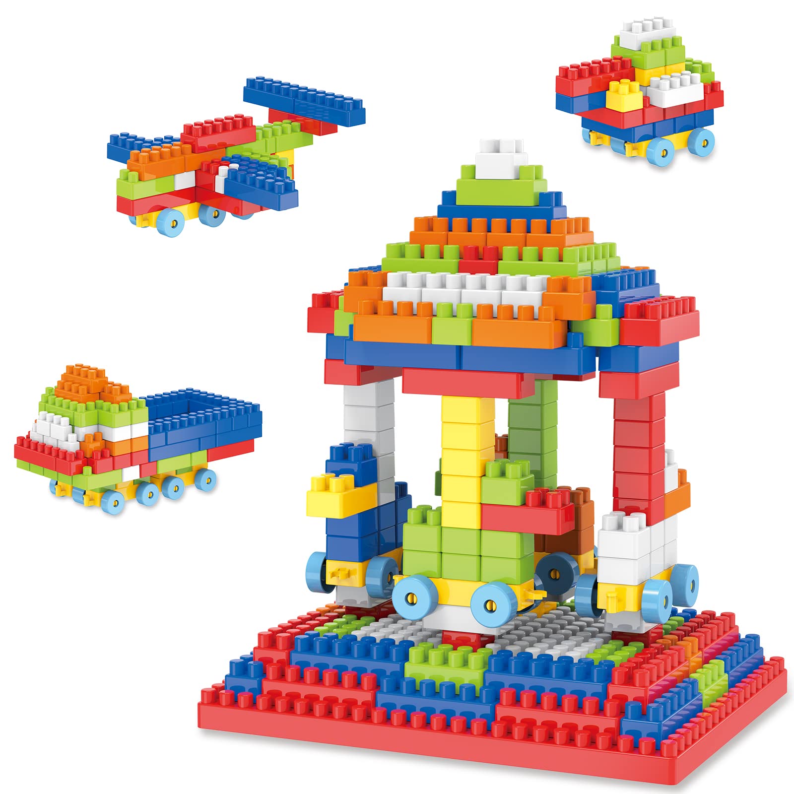 Serdios 220 Pcs Kids Building Blocks Kit, Toddler Basic Blocks Set,STEM Toy Samll Building Block Set for Kids Ages 3-6,Boys.