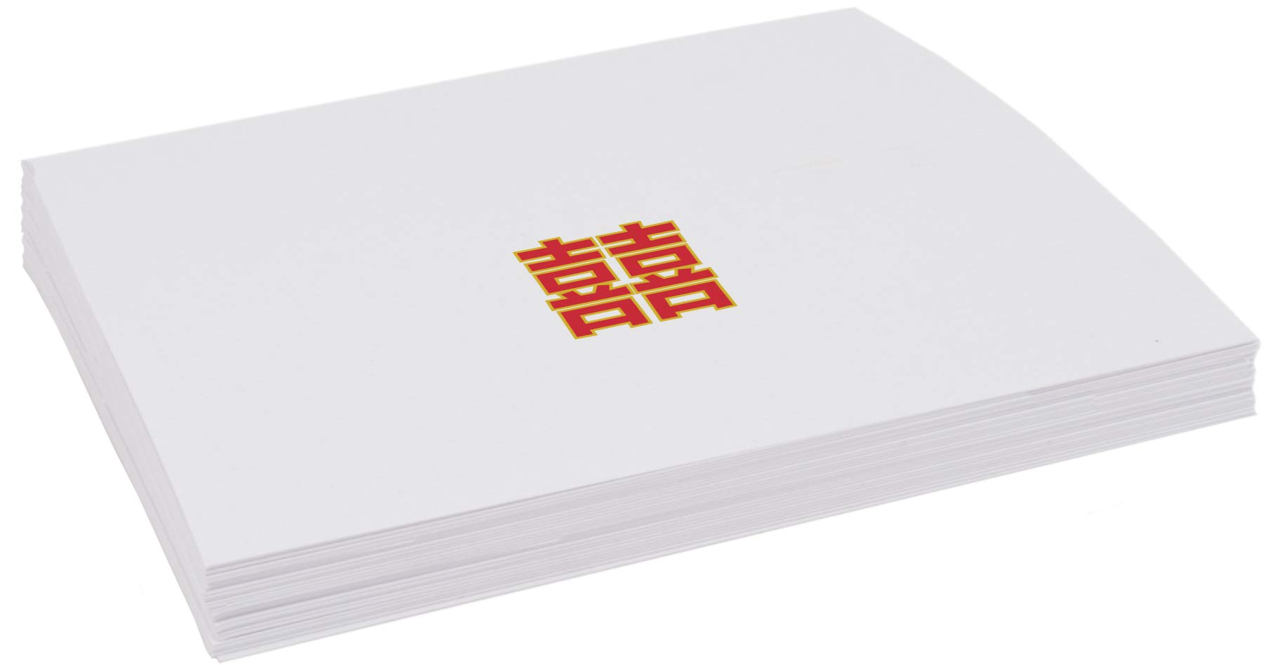Chinese Double Happiness Place Cards, Set of 25, Pre-cut and Scored - Wedding, Party, Dinner, and Special Events - Made in the USA