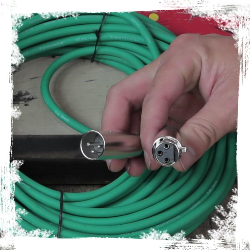 Fat Toad XLR Microphone Cables (2 Pack) 50ft Pro Audio Green Mic Cord Patch Extension & Male to Female Lo-Z Connector | 24 AWG Shielded Wire & Balanced for Speakers, Recording Studio Mixer Gear