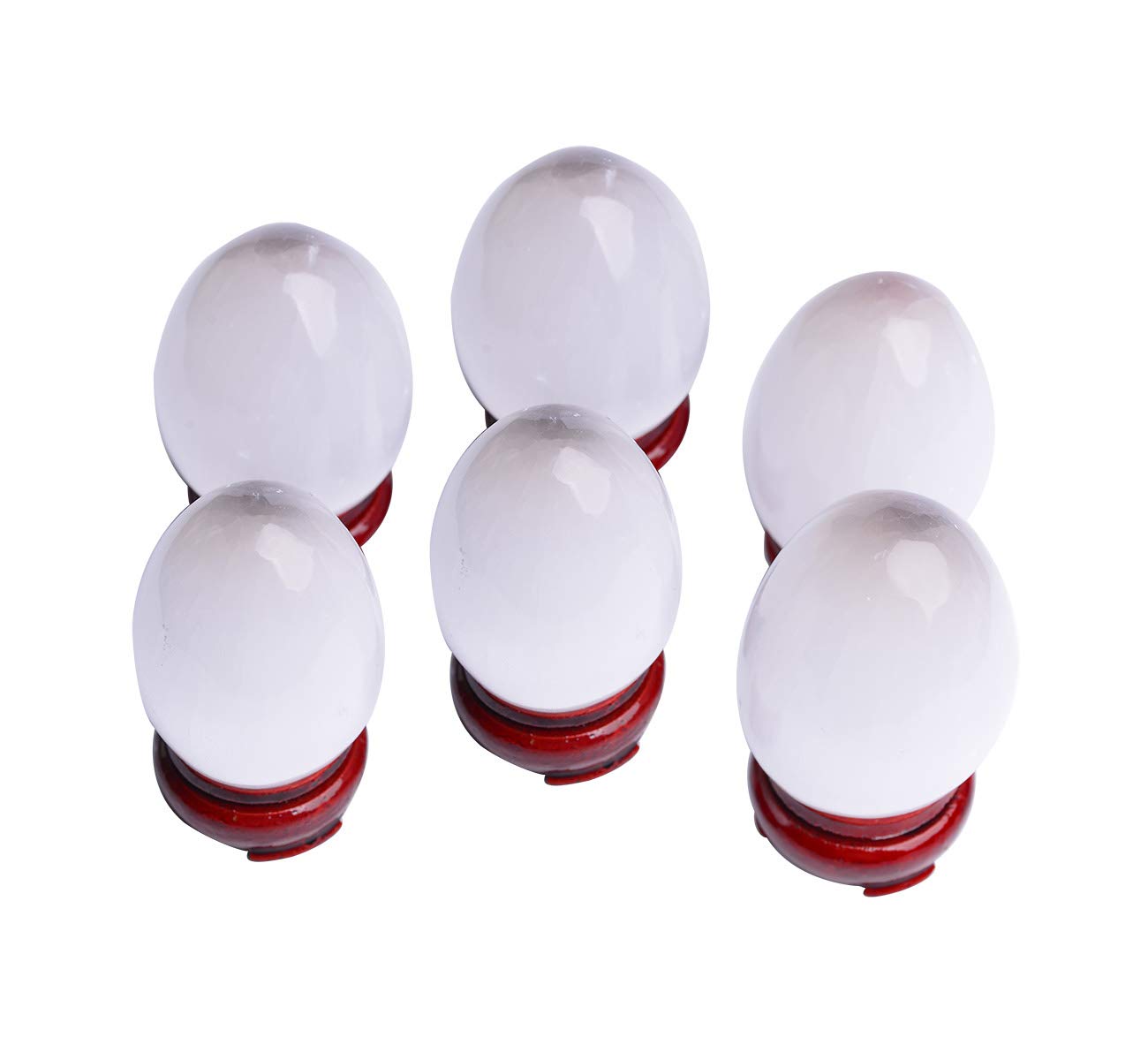 AMOYSTONE 6 Pcs Selenite Crystal Skyscraper Tower Stones White Morocco for Healing, Reiki, Home Decor 2 Inches Height