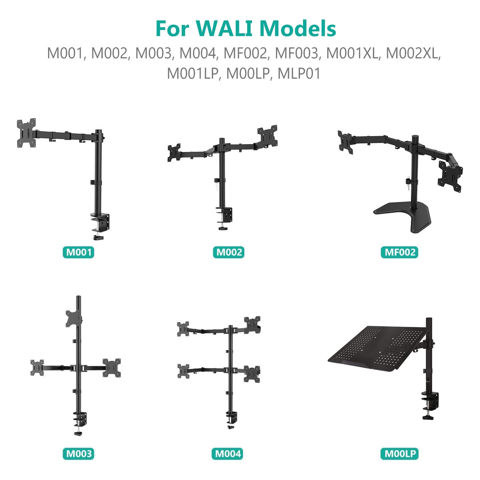 WALI C-Clamp Base Stand Mounting Accessory for WALI Monitor Mount Workstation System (C-CLAMP), Black