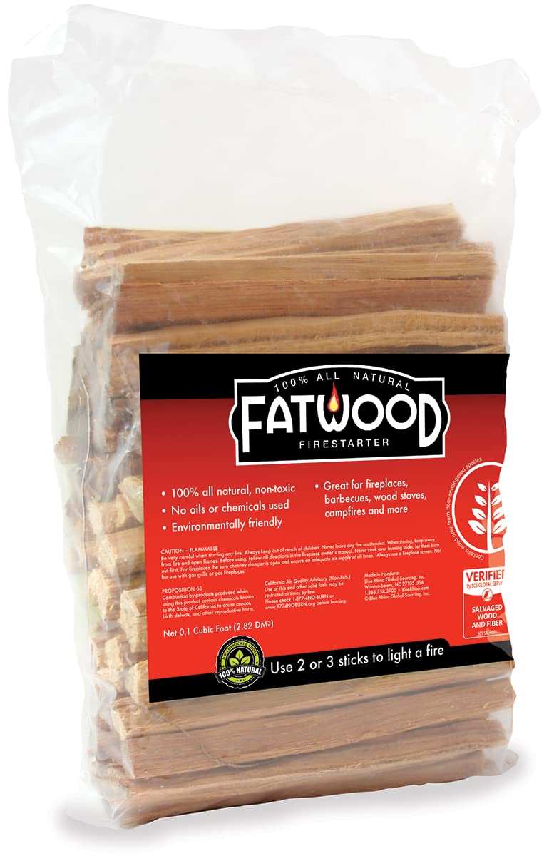 FATWOOD - The Original Fire Starter Stick, Start Fires with Only 2 Sticks, Made from Dead Tree Stumps, 4 LB Bag (1)