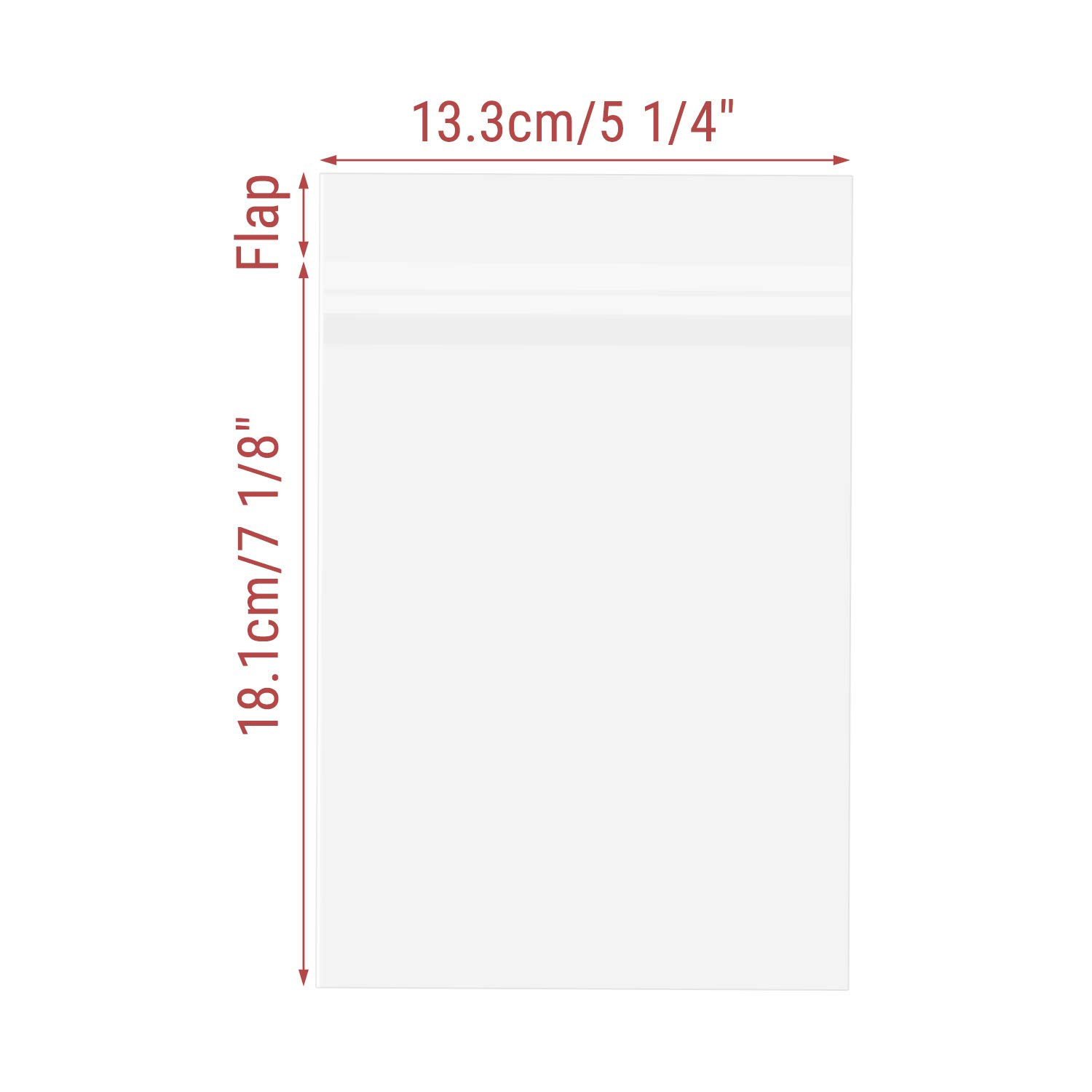 Golden State Art, 100 5 1/4 X 7 1/8 Clear Bags for 5x7 Photo Mats