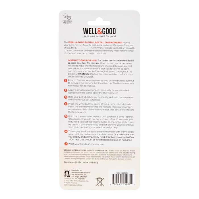 Well & Good Digital Pet Thermometer