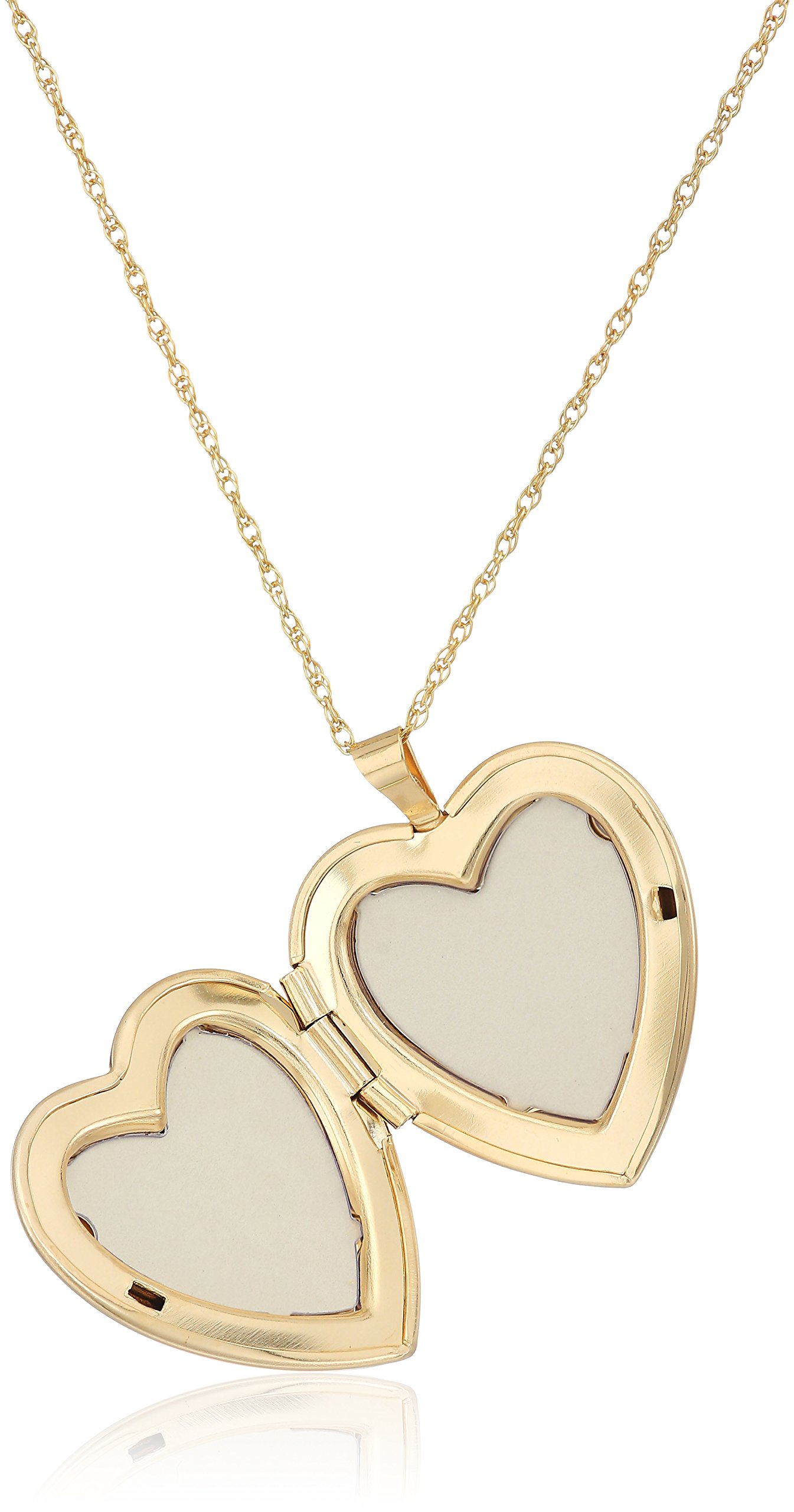 Amazon Essentials 14k Gold-Filled Large Satin and Polished Finish Hand Engraved Heart Shaped Locket Necklace, 18" (previously Amazon Collection)