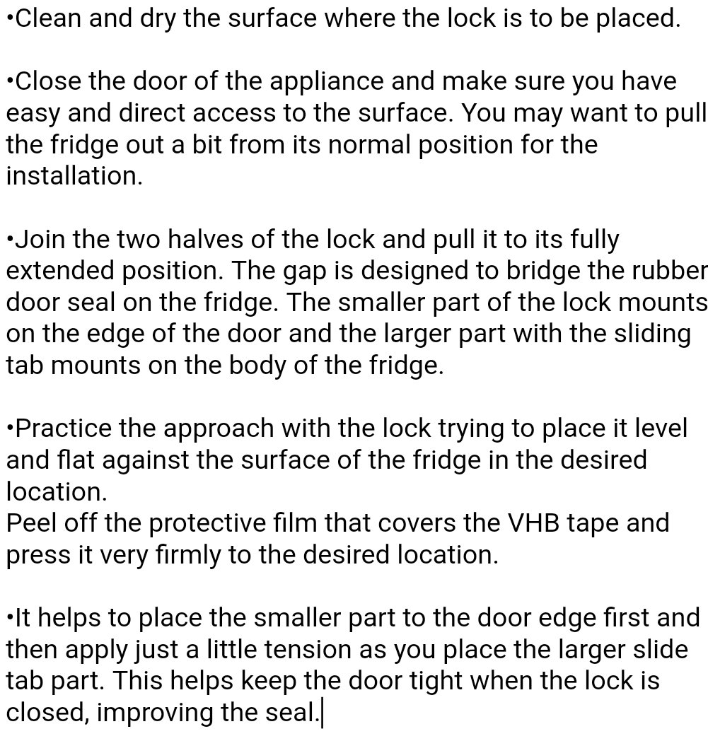 The Guardian Refrigerator Lock for Any Home Appliance, Used for Infants, Special Needs Children and Dementia Patients (Black) - One Lock