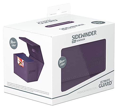 Ultimate Guard Sidewinder 80+, Deck Box for 80 Double-Sleeved TCG Cards, Purple, Magnetic Closure & Microfiber Inner Lining for Secure Storage