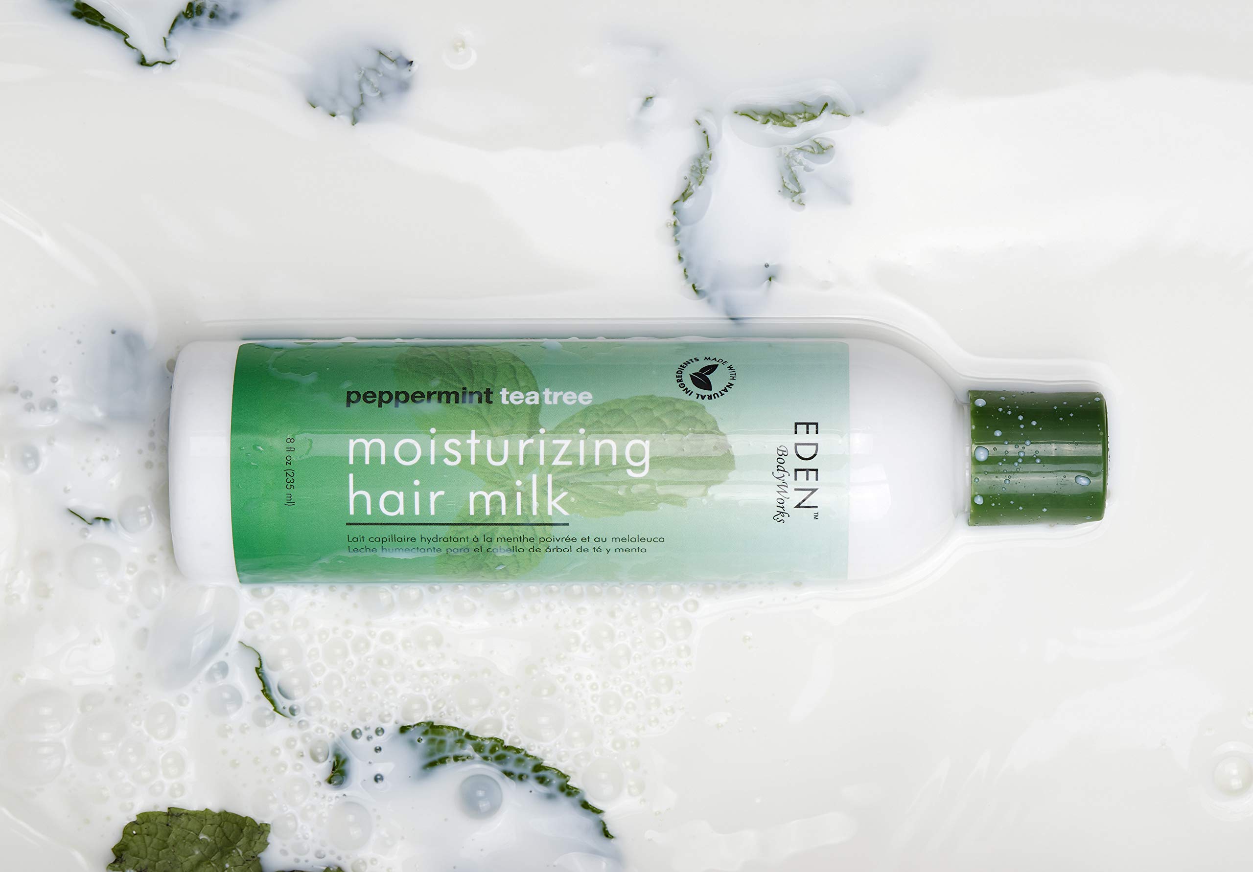 EDEN BodyWorks Peppermint Tea Tree Hair Milk | 8 oz | Moisturize, Nourish, & Refresh Hair and Scalp - Packaging May Vary