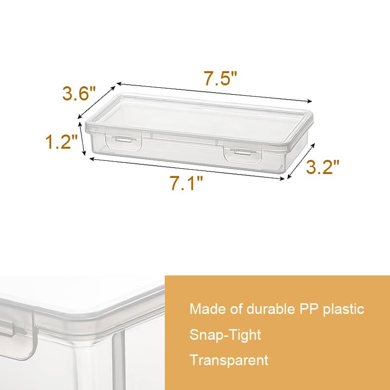 Vidifor Plastic Storage Containers with Latching Lid for Office Supplies, Pencil Box, Art Supplies, Crayon, Crafts (6, XS)