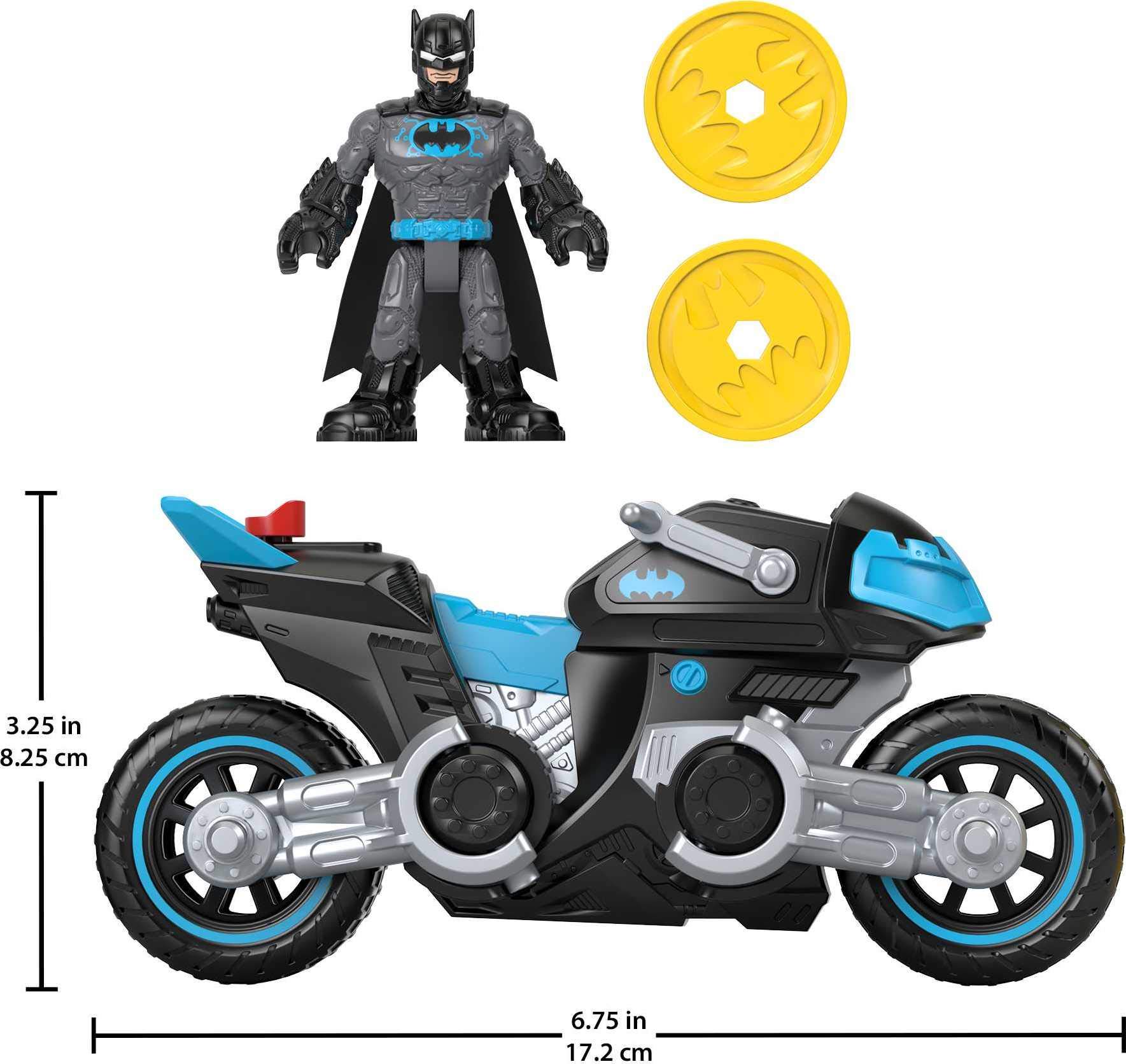 Fisher-Price Imaginext DC Super Friends Batman Toy Bat-Tech Batcycle Vehicle & Figure Set for Preschool Pretend Play Kids Ages 3+ Years