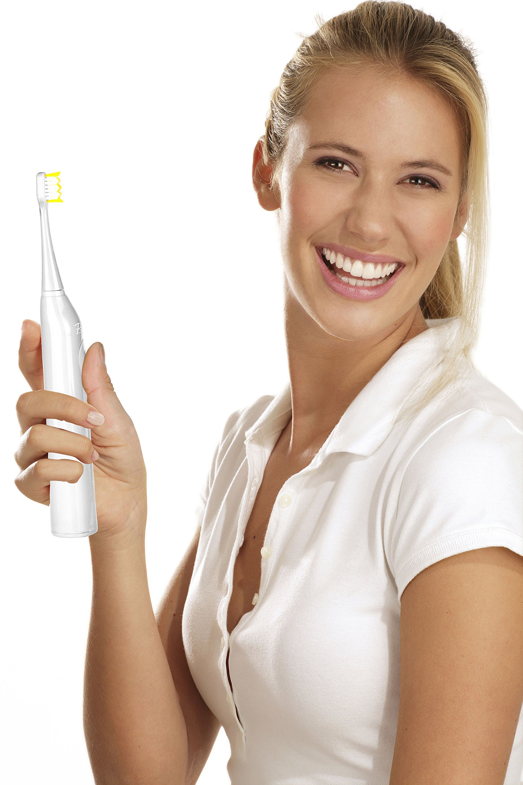 Pursonic S430 SmartSeries Electronic Power Rechargeable Sonic Toothbrush with 40,000 Strokes Per Minute, 12 Brush Heads Included (White)