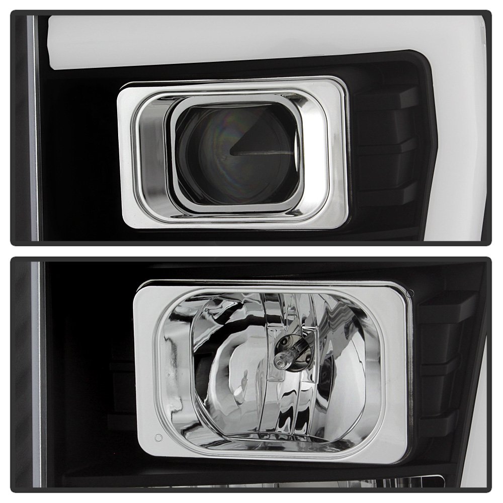 ACANII - For 2011-2016 Ford F250 F350 SuperDuty Black LED Tube Projector Headlights Headlamps Replacement Set Left+Right
